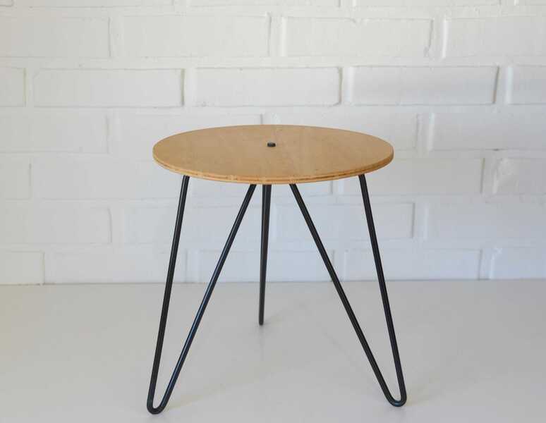 Vintage Hairpin Stool / Diy / Foot Stool Base / Wood And Metal Stand ...