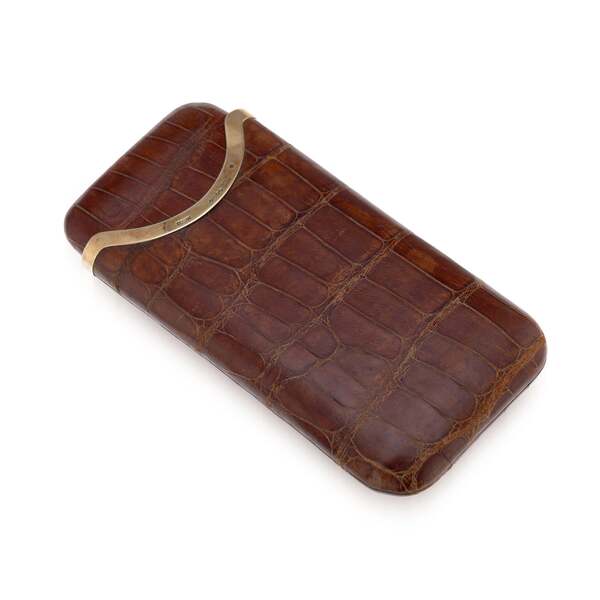 Vintage Asprey Cigar Case, 9k Gold & Crocodile Leather, 1953 | Vinterior