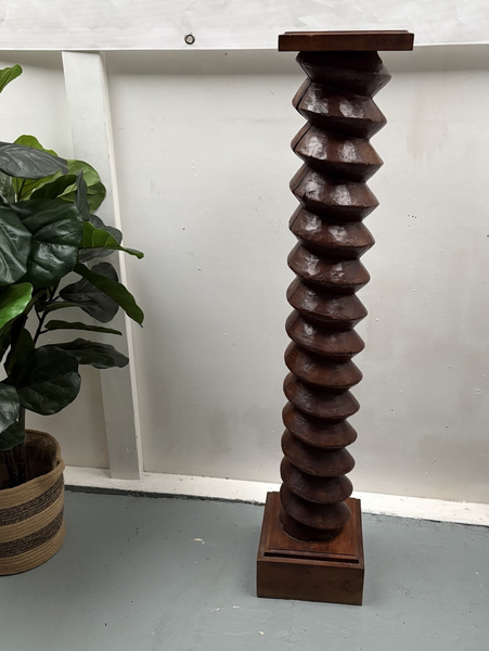 Vintage Original French Oak Cider Press Screw “Vis” Vase Plinth Plant ...