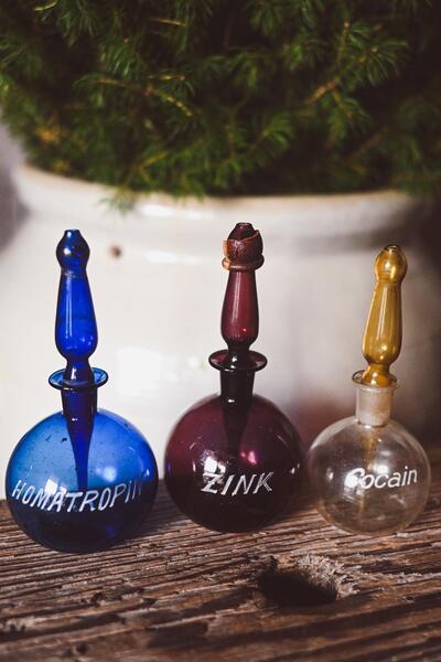 Antique Apothecary Bottles Set | Blown Glass Medicine Bottles ...