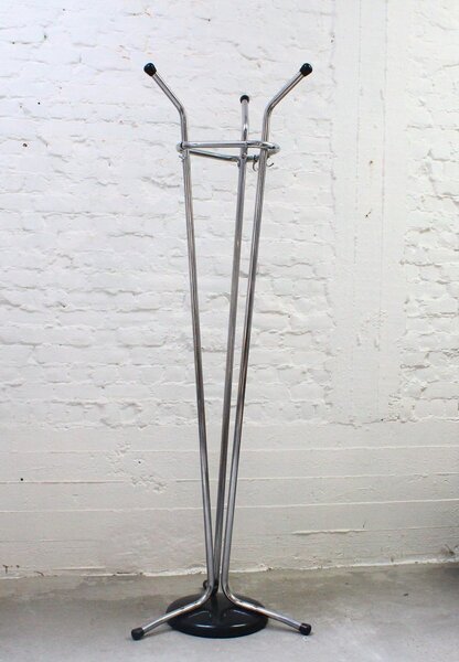 Mid Century Industrial Chrome Plated Coat Rack | Vinterior