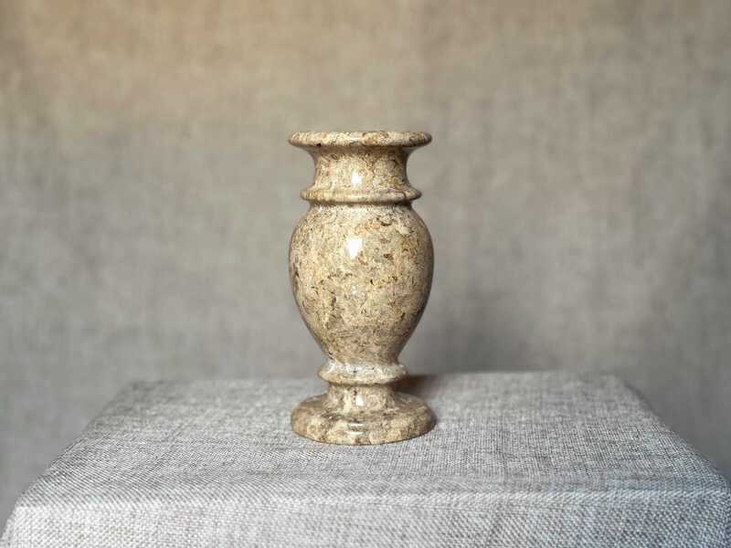 Vintage Fossil Vase | Natural Stone Decorative Vase | Polished Fossil ...