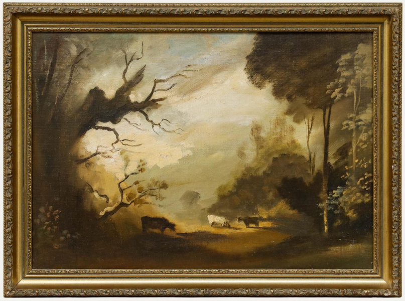 Attrib. Philip Hugh Padwick Roi Rba (1876 1958) Oil, Cows Grazing ...