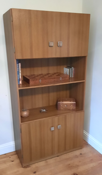 Vintage Mid Century Shelving Wall Unit Bookcase Danish Style | Vinterior