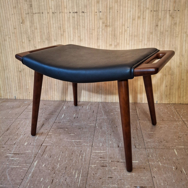 Fab Vintage Retro Mid Century Hans Wegner Papa Bear Style Black Leather ...