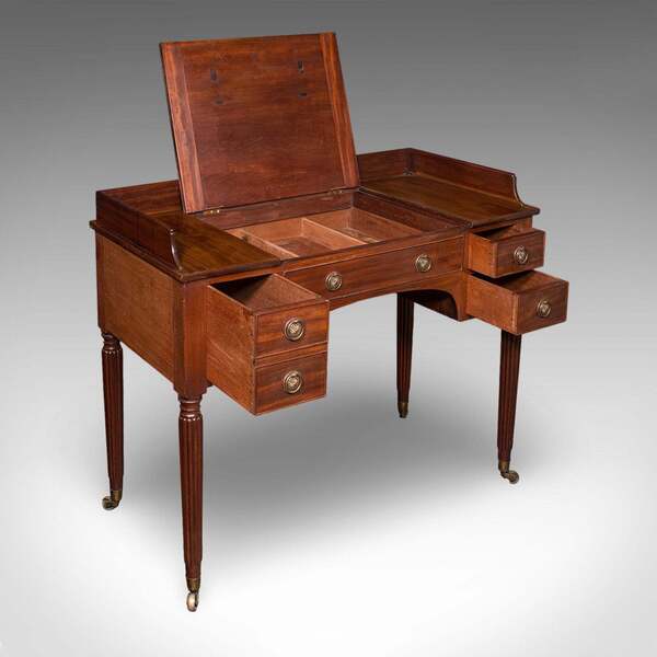 Antique Writing Table, English, Kneehole Desk, Home Office, Study ...