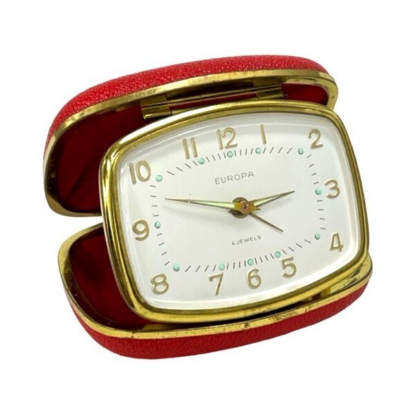 Vintage Travel Alarm Clock Europa | 1960s Mechanical 4 Jewels | Retro ...