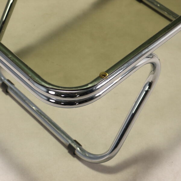 Vintage Coffee Table Chromed Metal Glass Design Italy 1970s | Vinterior