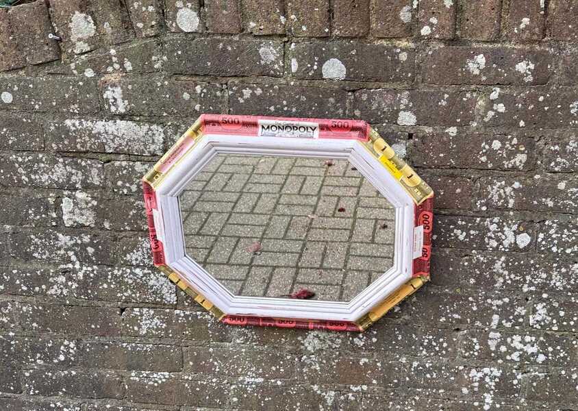 Unique Vintage Mirror Monopoly Decoupage, Pub Or Games Room Furnishing ...