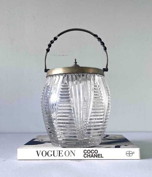 Antique Pressed Glass Biscuit Barrel Victorian Canister C1891 Percival ...