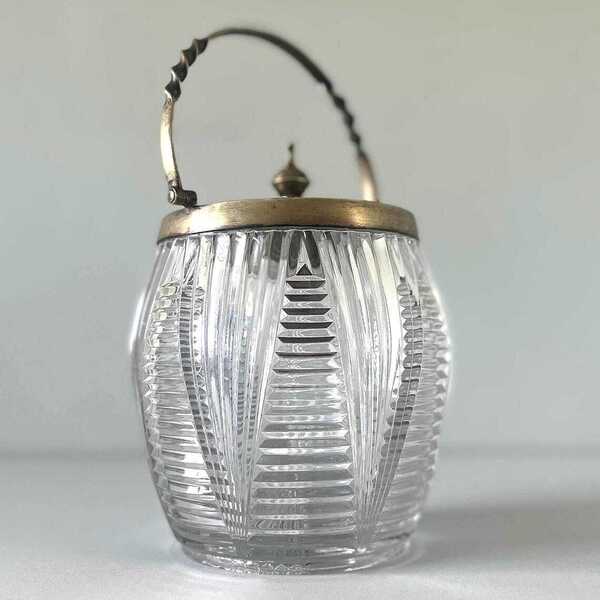Antique Pressed Glass Biscuit Barrel Victorian Canister C1891 Percival ...