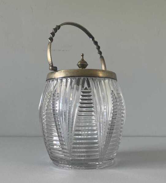 Antique Pressed Glass Biscuit Barrel Victorian Canister C1891 Percival ...