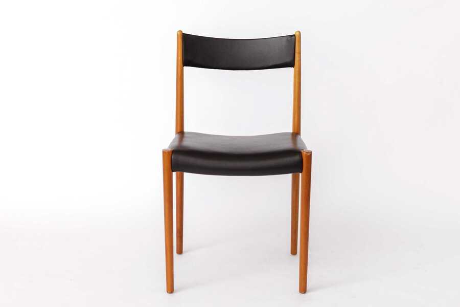 1 Of 6 Vintage German Dining Chair By Lübke, 1970s, Beech Wood & Black ...