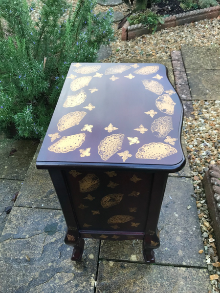 Hand Finished Louis XV Style Lacquered Bedside Cabinet Chest | Vinterior