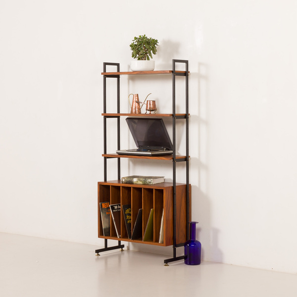 Mid Century Free Standing Vinyl Records Wall Unit, Italy 1970s. | Vinterior