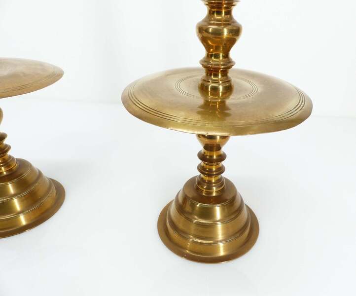 Pair Of Brass Altar Candlesticks, Vietnam, 20th Century | Vinterior