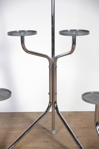 Mid Century Chrome Corner Flower Stand Or Shelf, Former Czechoslovakia ...