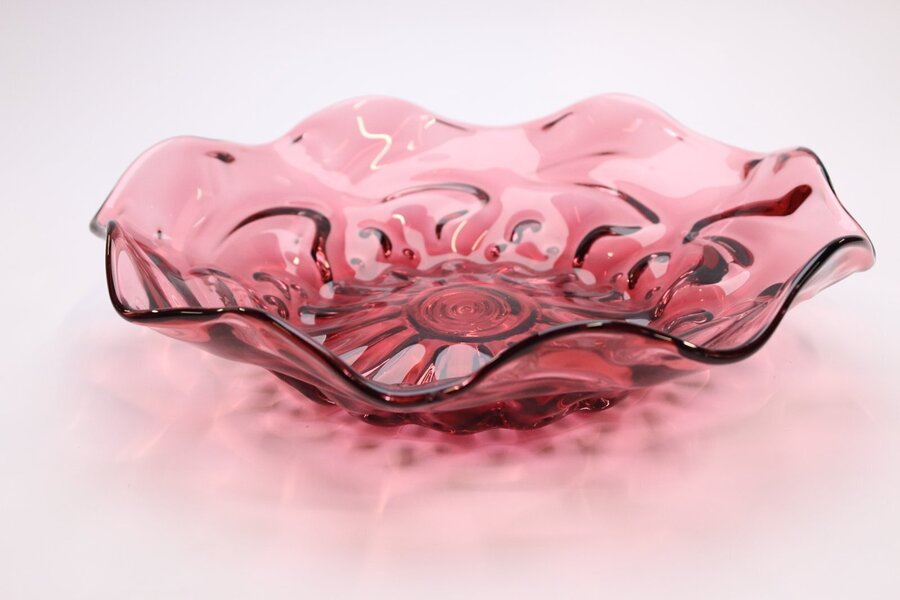 Pink Glass Bowl By Pavel Hlava For Crystalex Novy Bor, Czech, 1960s ...