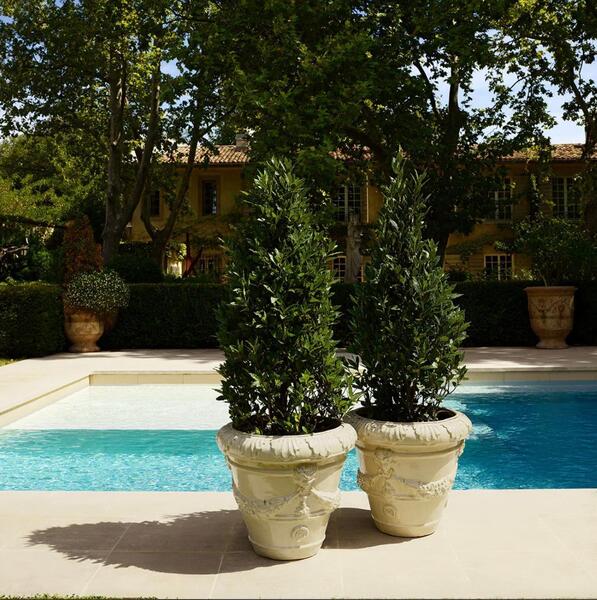 Pair Of Contemporary Planters In Sand Finish Ceramic | Vinterior