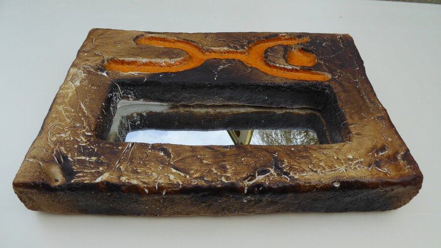 Mid Century French Ceramic Framed Mirror From Galerie Palissy Vallauris ...