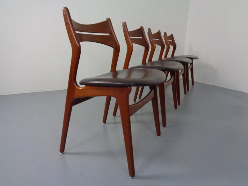 Teak & Leather Model 310 Dining Chairs By Erik Buch For Chr ...