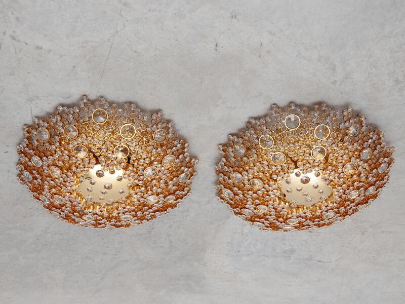 Palwa Jewel Like Faceted Crystals Ceiling Light, Wall Light, Set Of Two ...