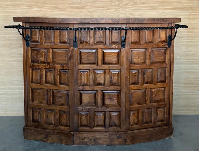 Spanish Carved Walnut Draper’s Counter, Castilian Revival, 1930s ...