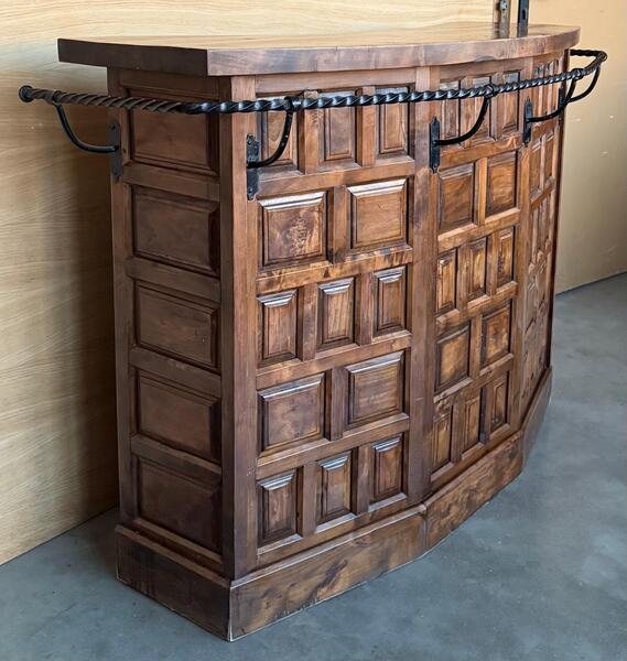 Spanish Carved Walnut Draper’s Counter, Castilian Revival, 1930s ...