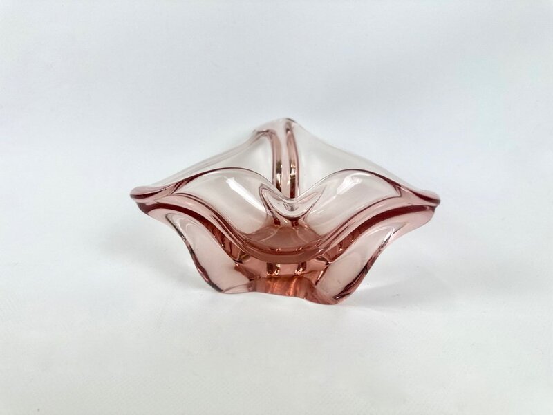 Bohemian Art Glass Ashtray Attributed To Josef Hospodka For Chribska ...