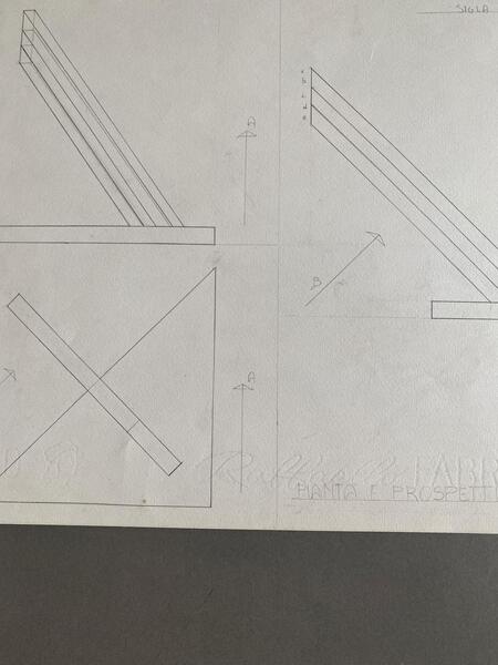 1973 Italy Edival Ramosa Pencil Drawing On Paper Multicolor Floor Lamp ...