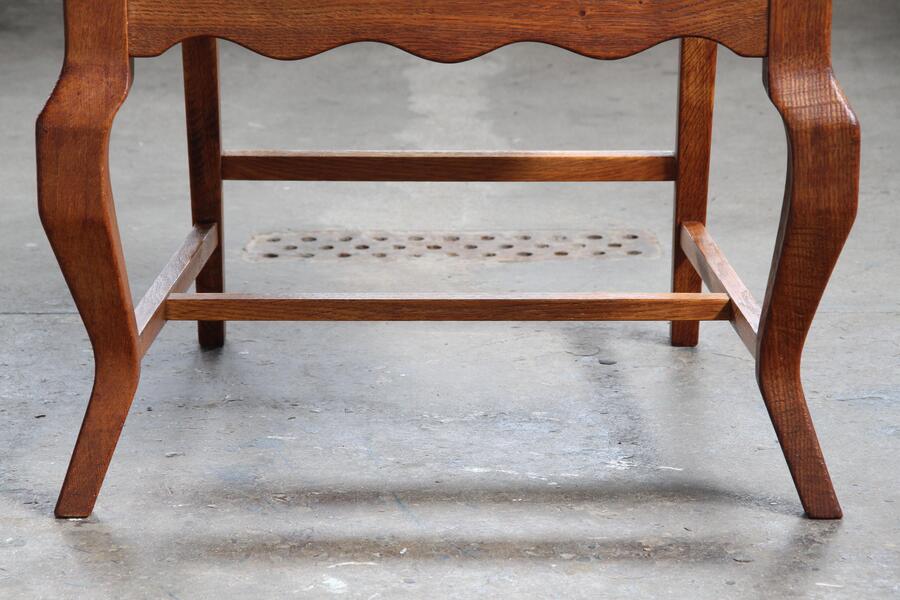 Vintage 60s Brutalist Solid Oak Razorblade Black Leather Armchair By H ...