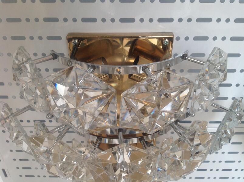Midcentury German Pair Of Large Glass Wall Sconces By Kinkeldey, 1960s ...
