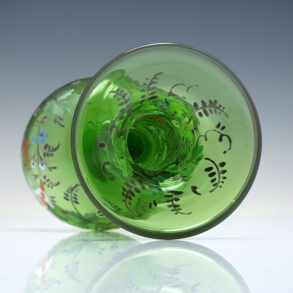 Pair Antique Moser Polychromatic Enamelled Wine Glasses C1880 | Vinterior