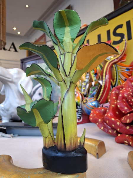 Vintage Mid 20th Century Italian Hand Painted & Carved Banana Plant Teaching Aid | Vinterior