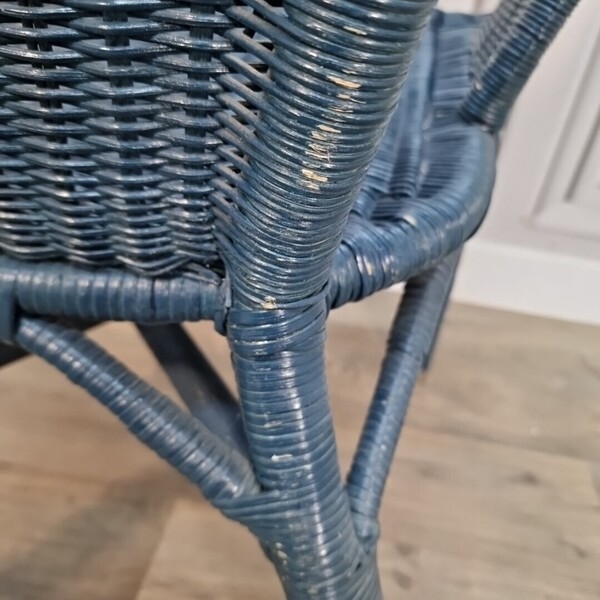 Vintage Rattan Loom Chair Tub Armchair – Retro Lloyd Loom Style Mid ...