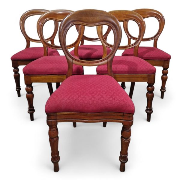Victorian Balloon Back Chairs – Harlequin Set Of 6 Mahogany Dining ...