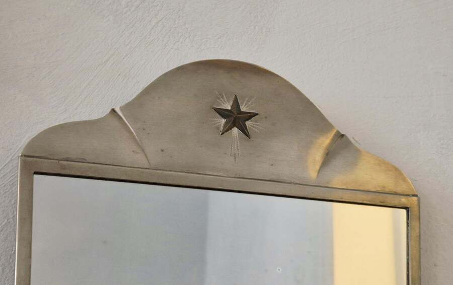 Swedish Grace Mirror In Pewter With Brass Star Decor ...
