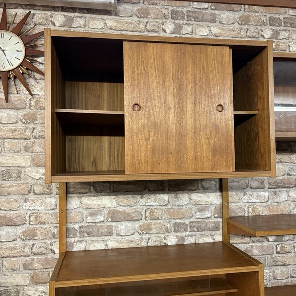 Mcm Danish Modular Floating Teak Two Bay Wall Shelving Bookcase By Ps ...