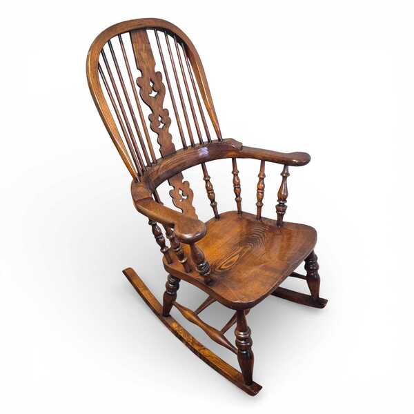 Antique Victorian English Windsor Rocking Chair | Elm & Beech | C.1850 ...