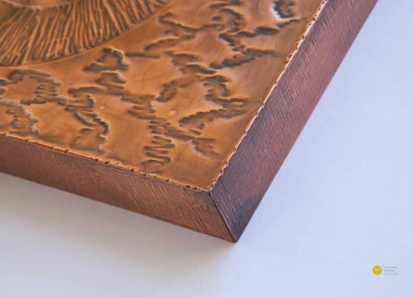 Mid Century Relief Copper Clock Brutalistic Wall Junghans Modernism ...