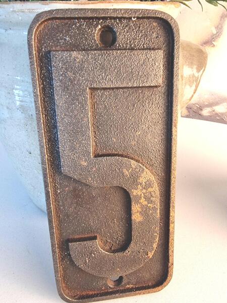 Antique Cast Iron French House Number Plaque | Vinterior