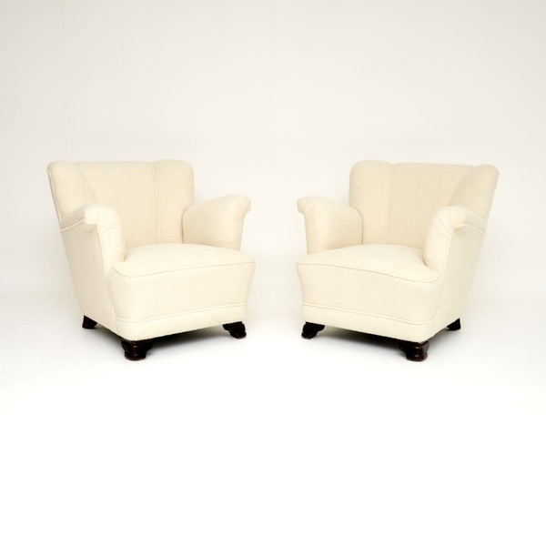 Pair Of Danish Vintage Club Armchairs | Vinterior
