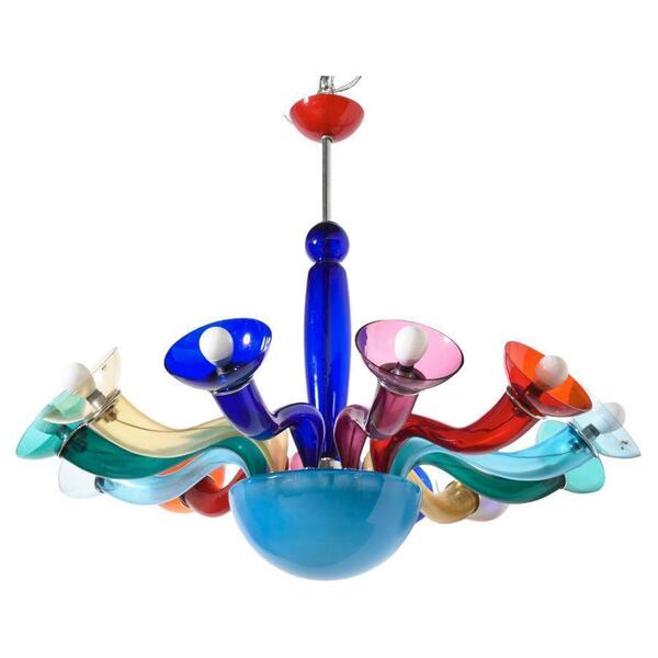 Ve Art Large Chandelier Murano Glass Memphis Style By Orni Halloween ...
