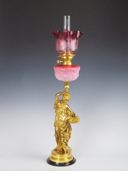 Vintage Lady Oil Lamp