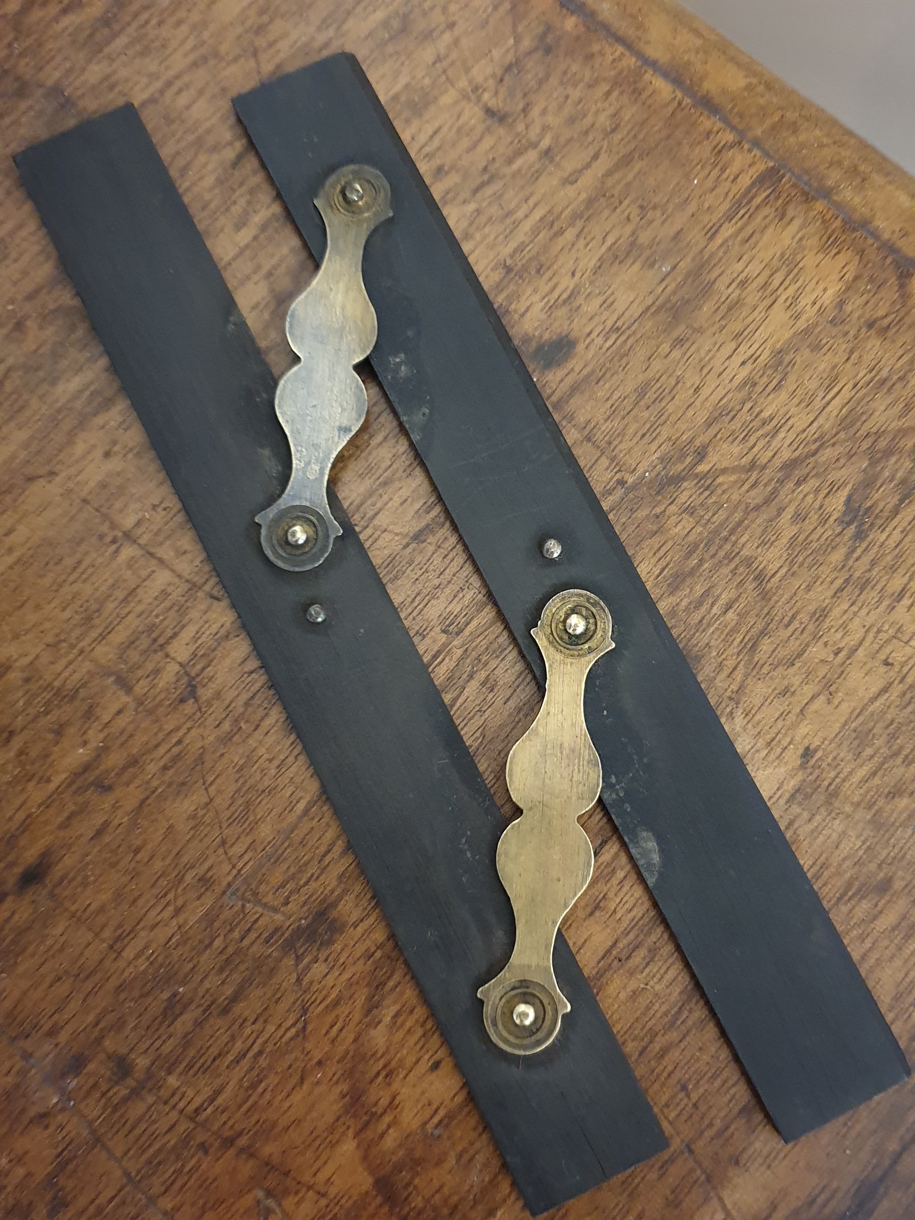 Antique Ebony And Brass Small Size Parallel Ruler | Vinterior