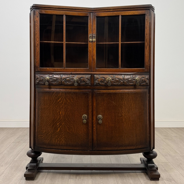 Antique 20th Century Edwardian Display Cabinet In Oak ( Af 5653 ...