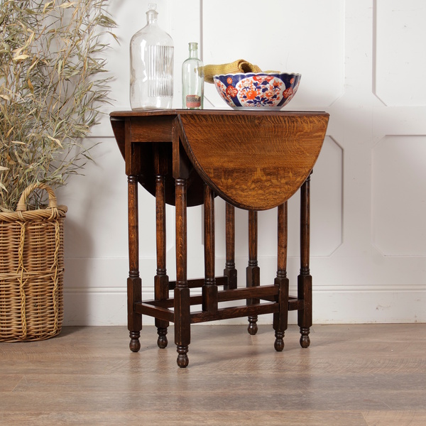 Vintage Honey Oak Gateleg Side Table | Vinterior