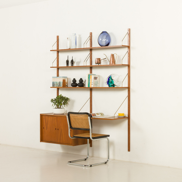 Danish Teak Wall Unit In The Style Of Cadovius, Sorensen, 1960s | Puol ...