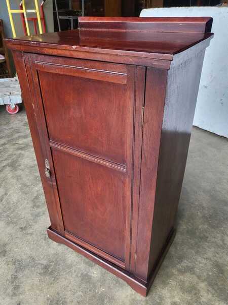 Antique Tall Small Side End 1x Door Cabinet 5 Shelves | Vinterior