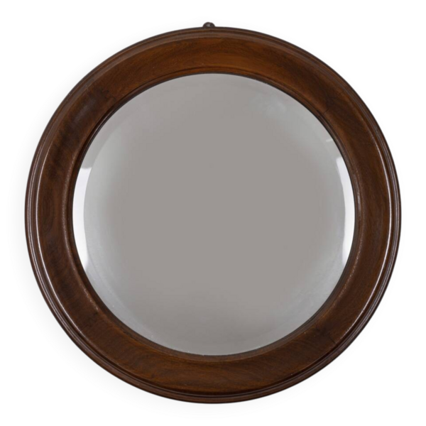 Round Vintage Wooden Wall Mirror From The 1960s, Italia | Vinterior
